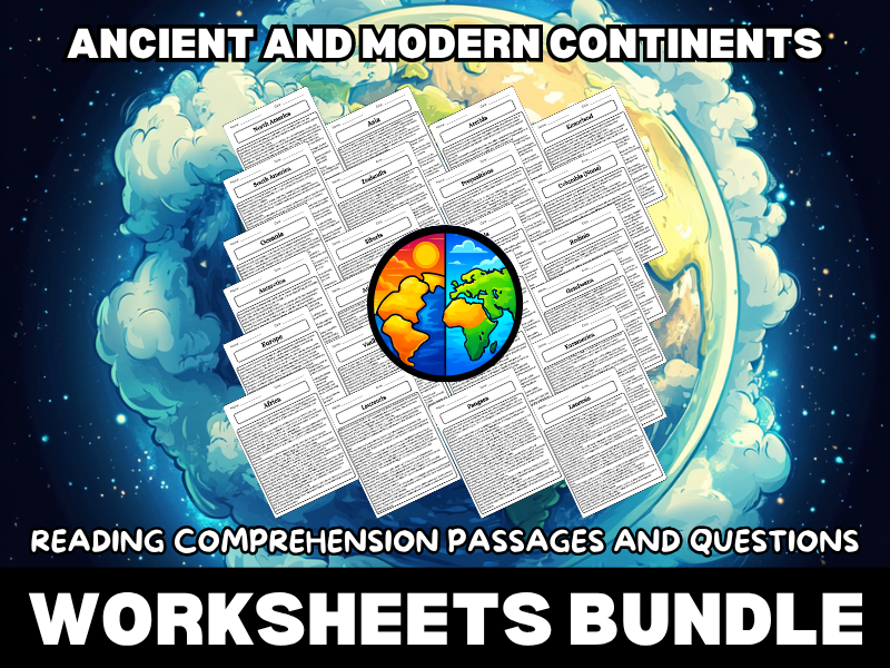 Ancient and Modern Continents Reading Comprehension Passages and ...