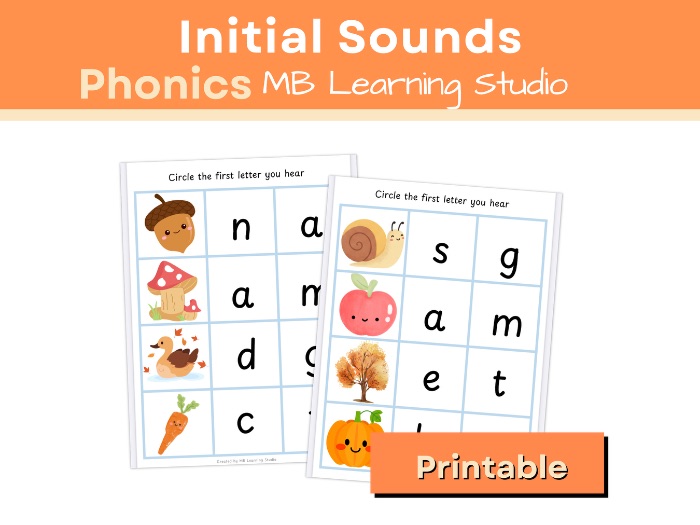 Autumn Initial Sound Circling Activity | Teaching Resources