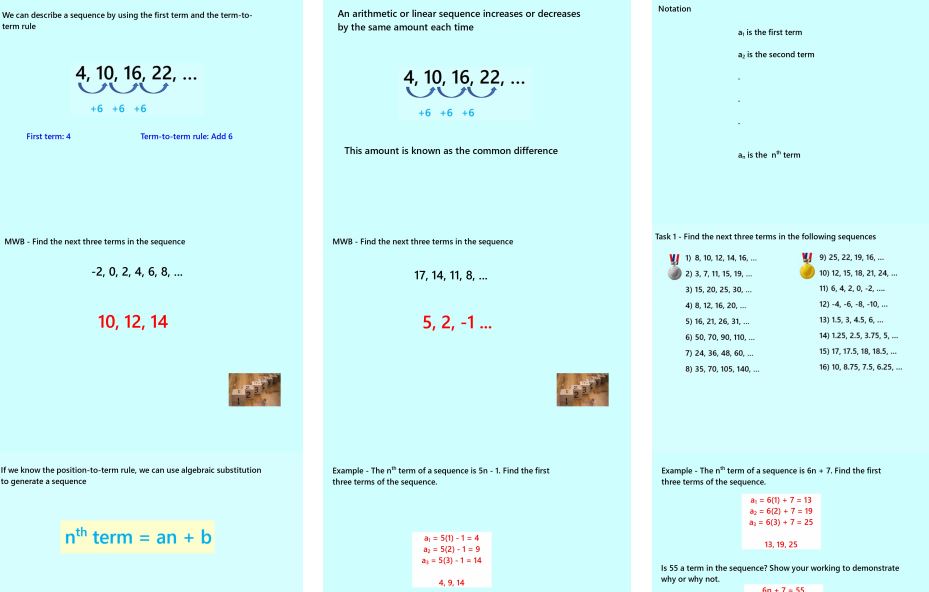 Arithmetic Sequences - Maths GCSE Foundation ActivInspire & PowerPoint ...