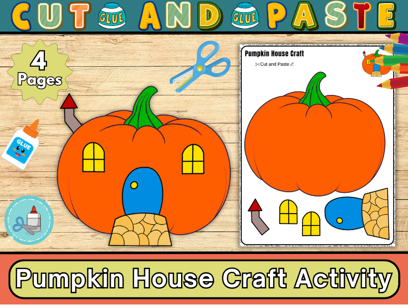 Pumpkin House Craft Activity-Fall Bulletin Board Theme Craft Activities ...