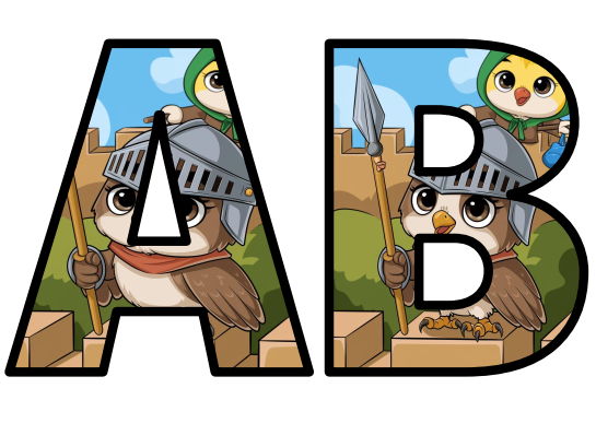 Christopher Denise Knight Owl Book Cute Lettering Set Display Title ...