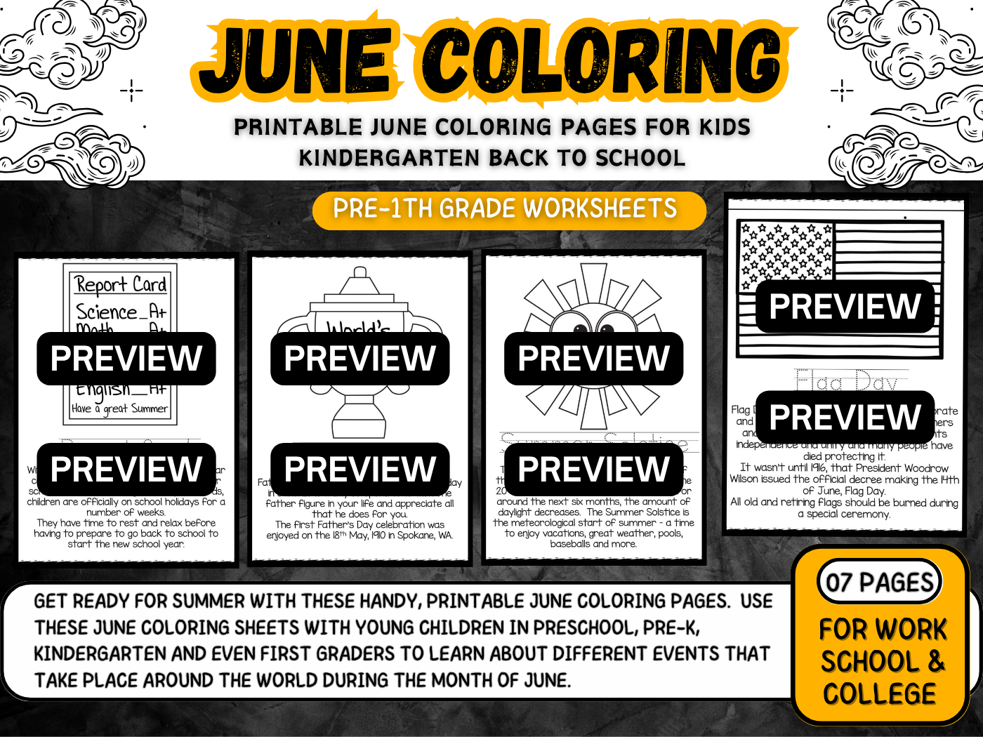 Printable June Coloring Pages for Kids back to school activities ...