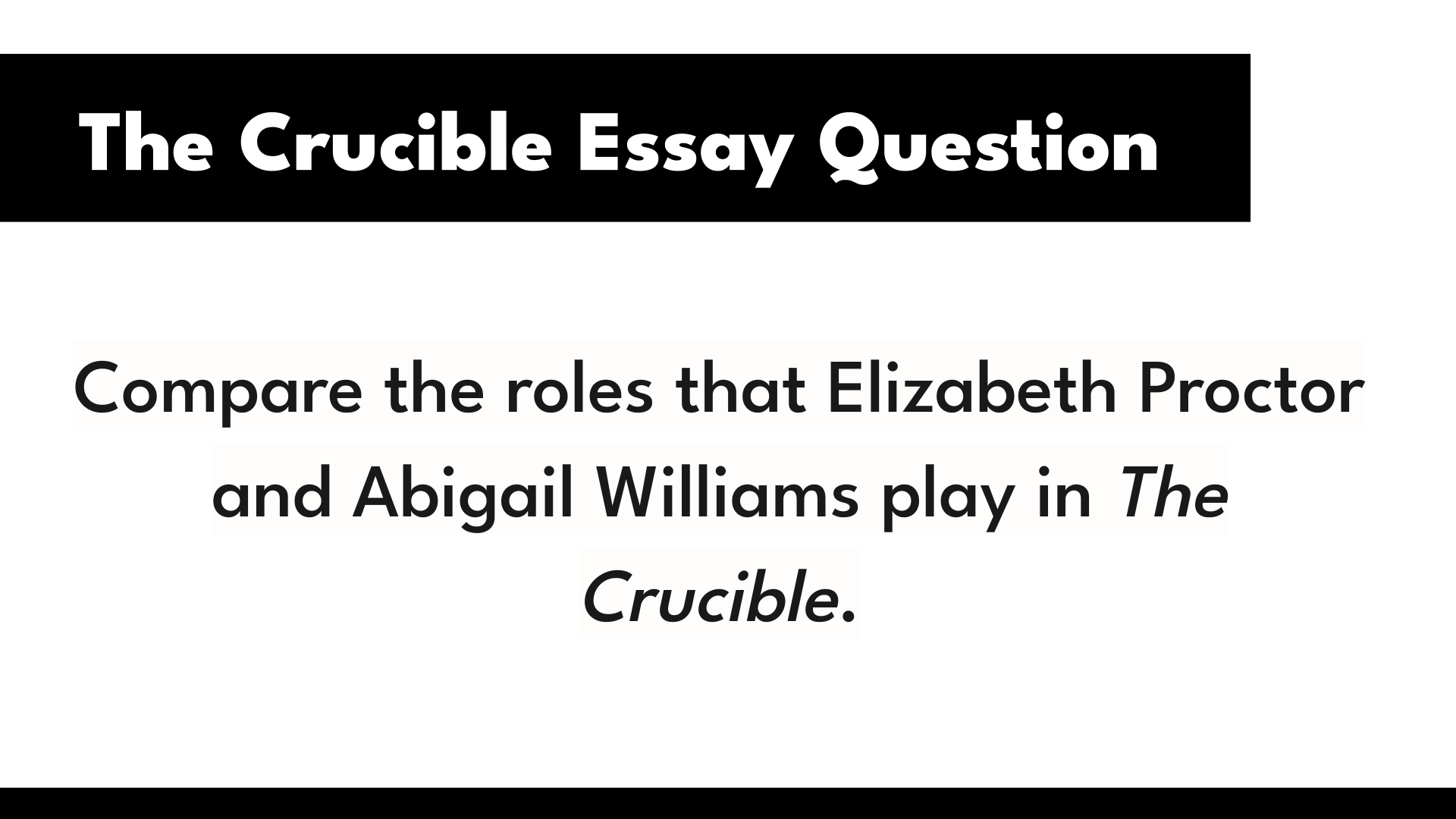 The Crucible by Arthur Miller Essay Questions | Teaching Resources