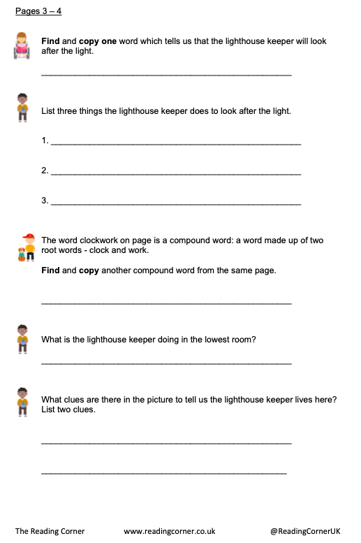 Hello Lighthouse by Sophie Blackall Reading Comprehension Questions and ...