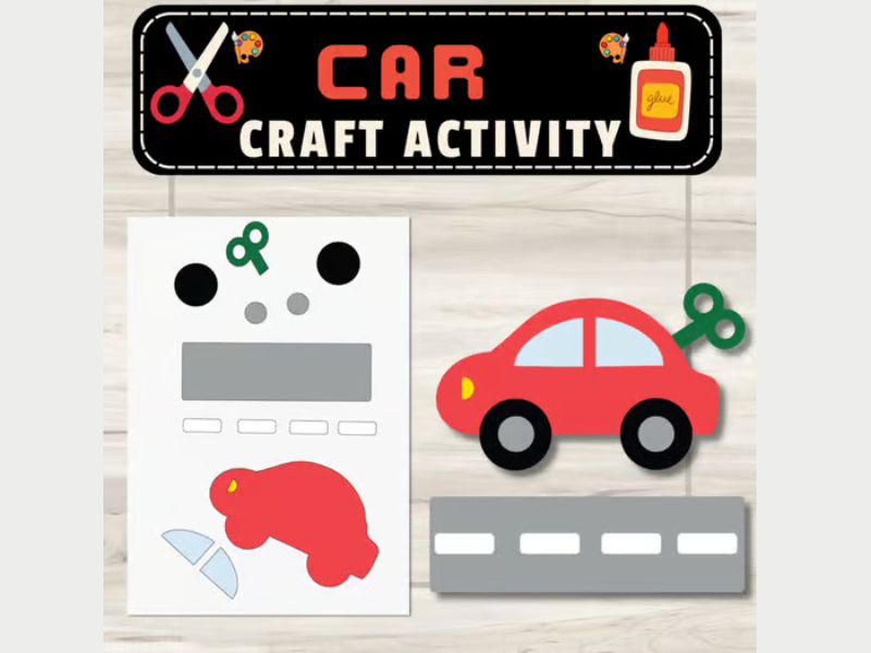 Car Craft Cut & Paste Activity: Transportation Back To School Crafts ...
