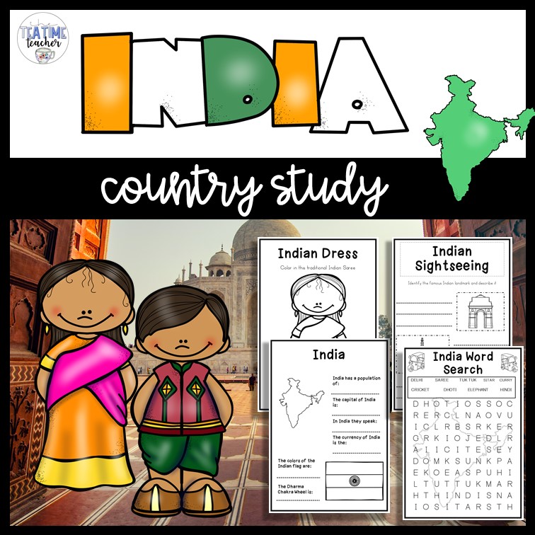 India Country Study Lesson PowerPoint and Worksheet Booklet | Teaching ...