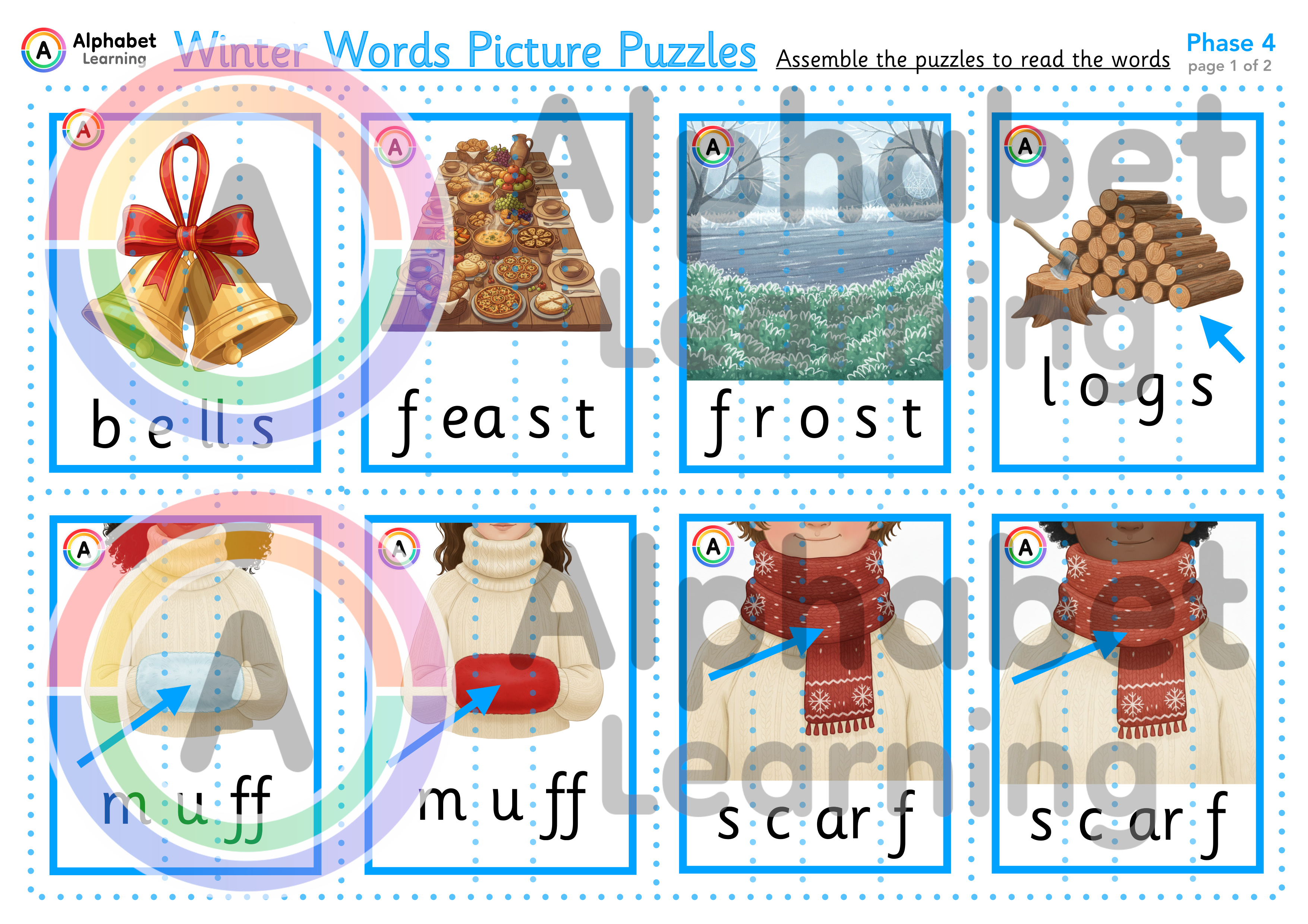 Winter Words Picture Puzzles (Phonics Phases 2 to 5) | Teaching Resources