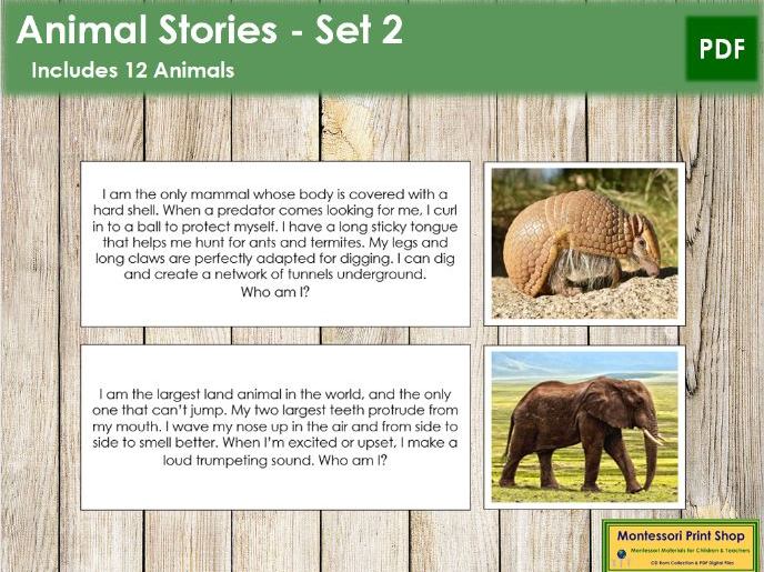 Animal Stories Set 2 - Montessori Zoology | Teaching Resources