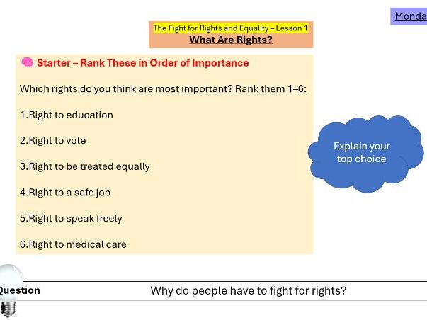 What are Rights PPT Lesson - Fight for Rights and Equality Topic ...