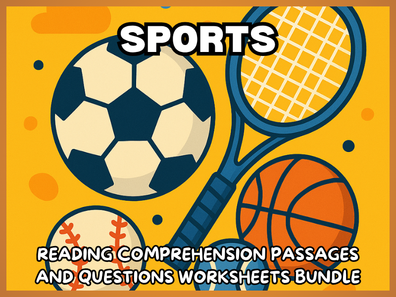 Sports Reading Comprehension Passages and Questions Worksheets Bundle ...