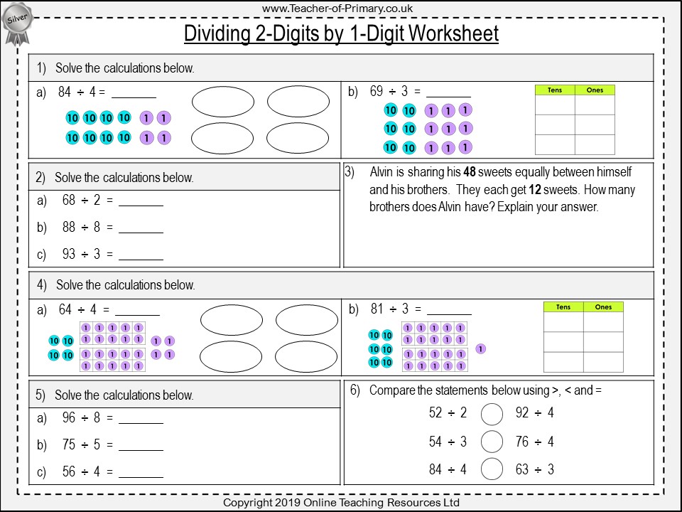 Introducing Dividing 2 Digits By 1 Digit Year 3 Teaching Resources
