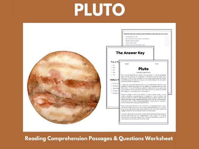 Pluto: Reading Comprehension Passages & Questions Worksheets | Teaching Resources