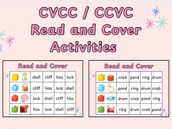 CVCC / CCVC Read and Cover Activity Mats | Teaching Resources