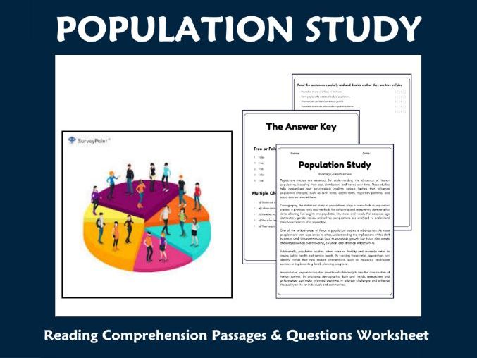 Population Study: Reading Comprehension Passages & Questions Worksheets ...