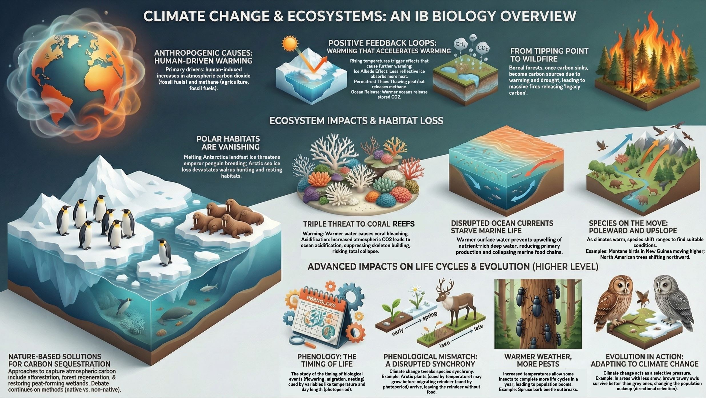 IB DP Biology Digital Infographic Poster: D4.3 Climate Change (2026 ...