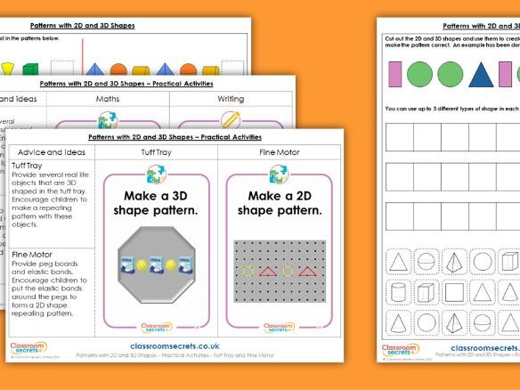 Year 1 Shape Patterns With 2D and 3D Shapes Maths Activity Pack ...
