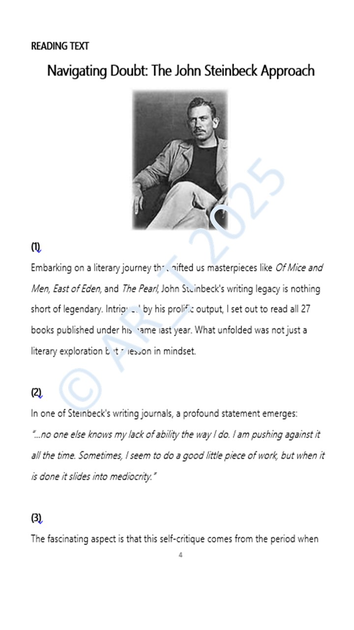 STEINBECK - Navigating Doubt – KS4 Reading | Teaching Resources