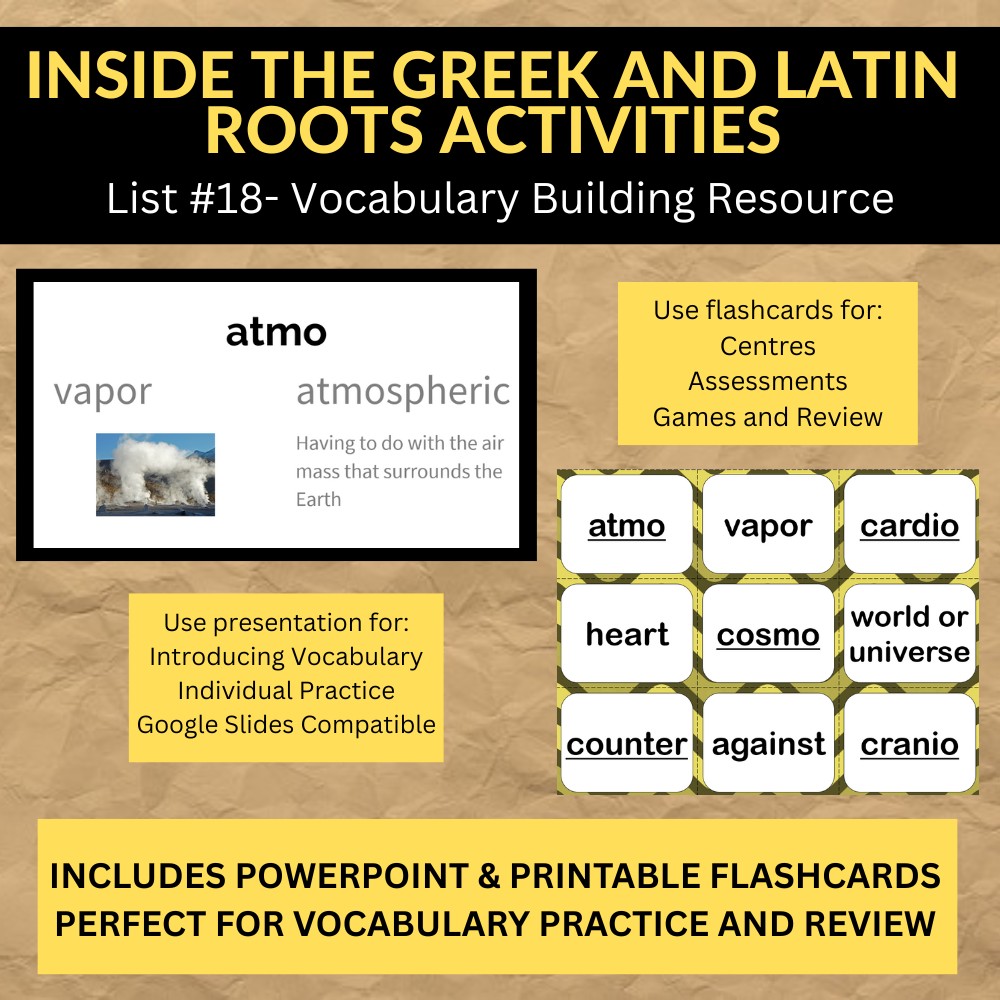 Greek and Latin Roots Vocabulary Activities | List #18 | Prefixes ...