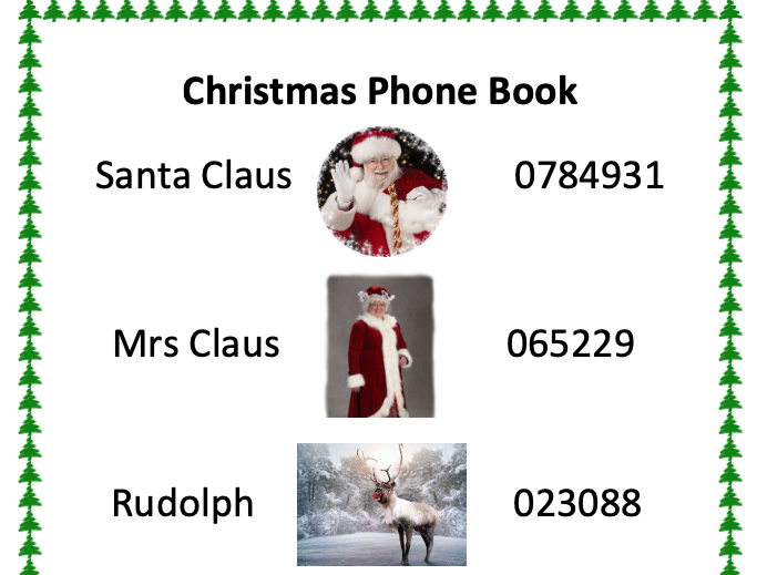 Early Years Christmas Phone Book Teaching Resources Early Years Christmas Phone Book Teaching Resources