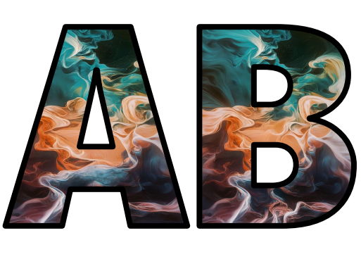 Liquid Steam Gas Vapor Colors Lettering Set Display Title Letters ...