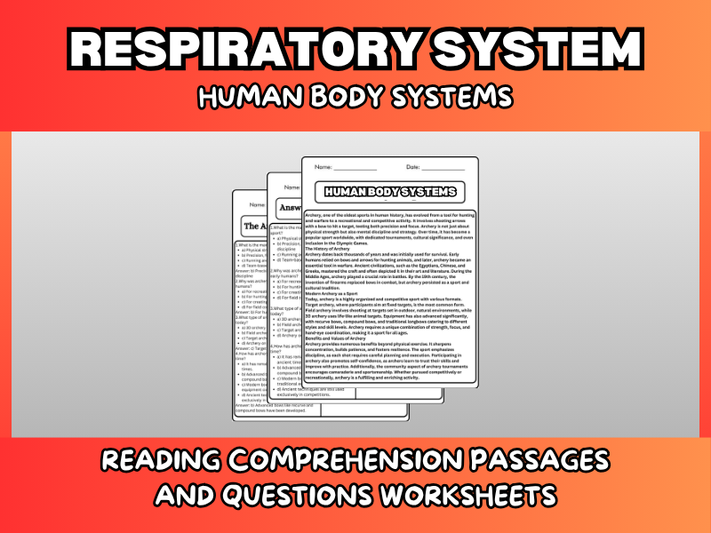 Respiratory System Reading Comprehension Passages and Questions ...