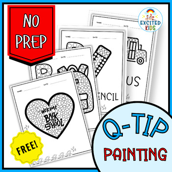 Q-Tip Painting Back to School - Dot Art Pages | Teaching Resources