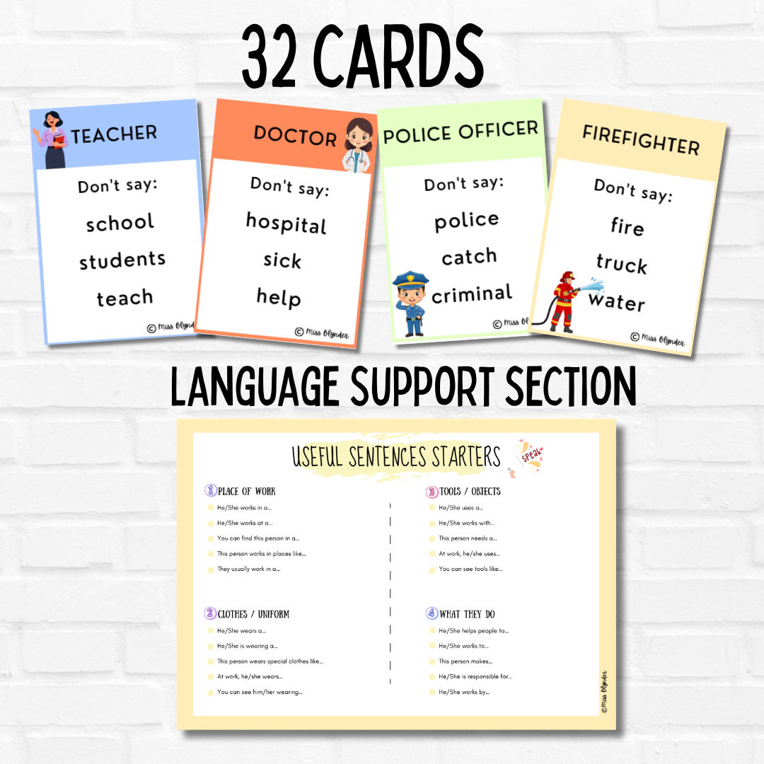 Jobs & Occupations Taboo Game – ESL Speaking Activity | Vocabulary Game ...