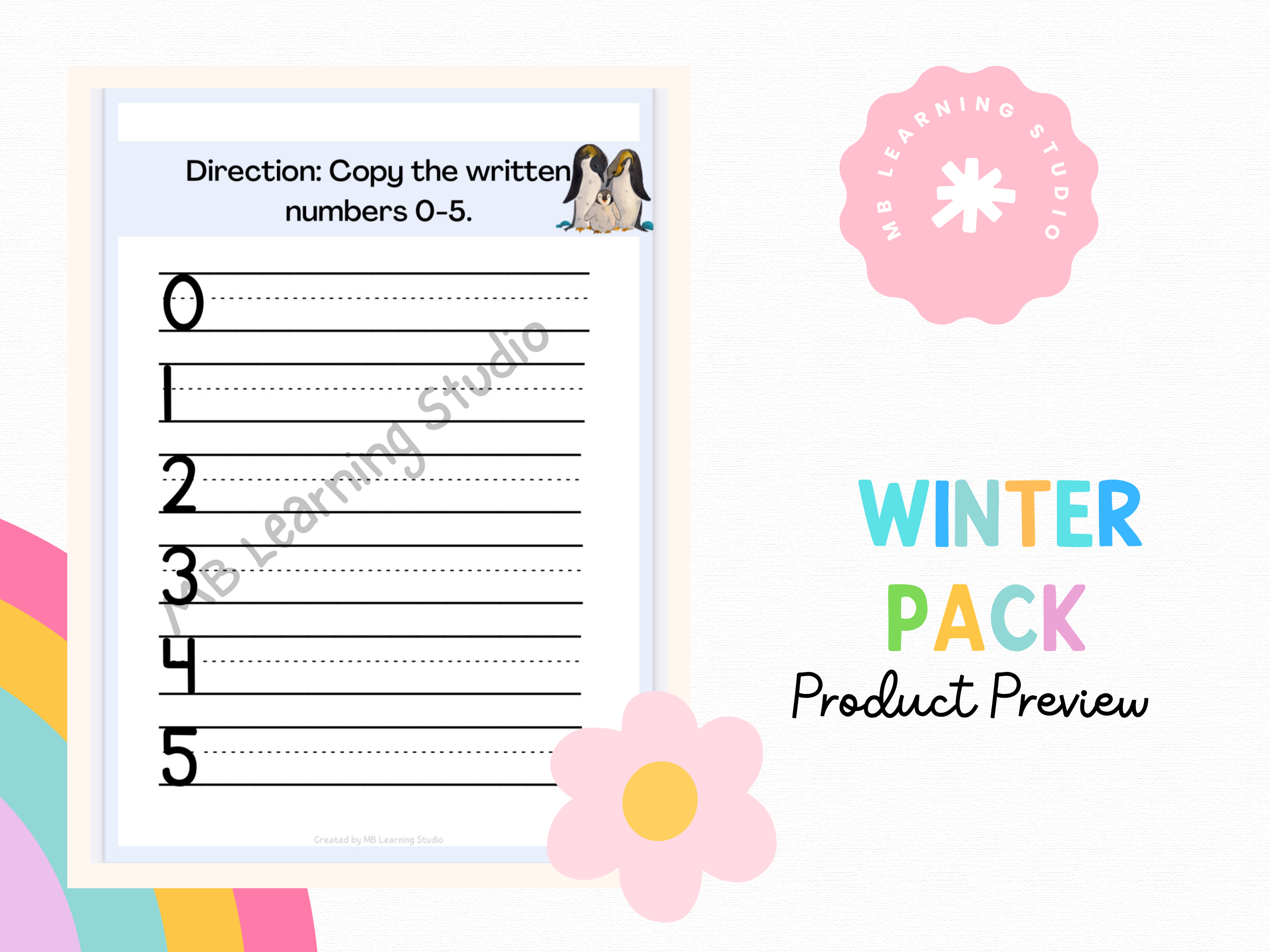 Winter Number Formation Worksheets 1–10 – Christmas Penguins Early ...