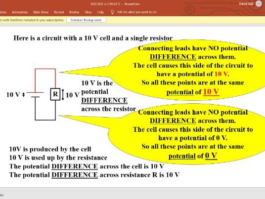 POTENTIAL DIFFERENCE in Circuits Powerpoint | Teaching Resources
