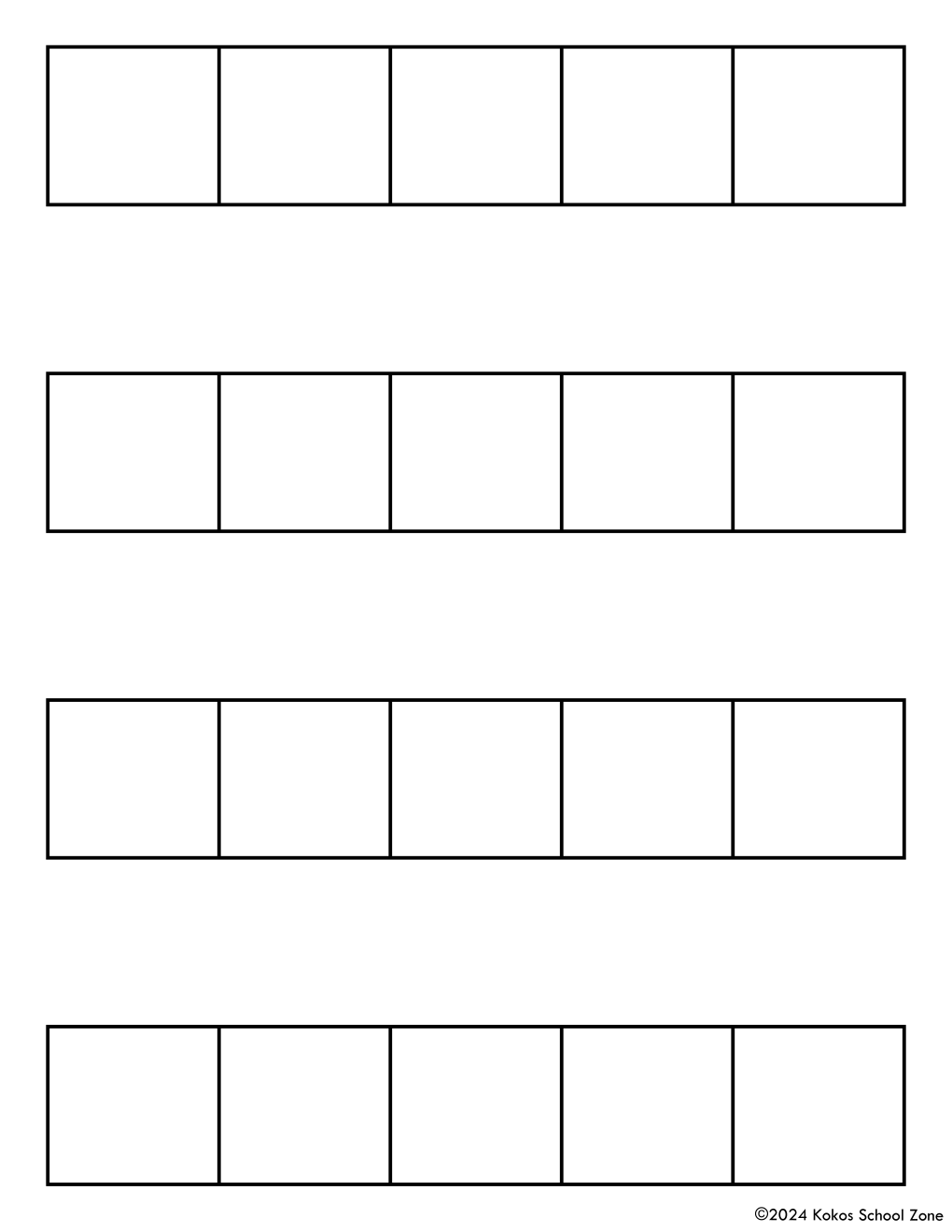 Blank Five Frame Template - Printable | Teaching Resources