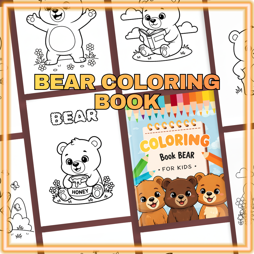 Bear Coloring Pages for Kids | 20 Printable Bear Coloring Sheets | EYFS ...