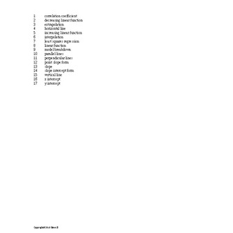 Linear Functions Word Scramble for a Pre. Calculus Course | Teaching ...