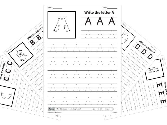 ABC Uppercase handwriting worksheets - Big and Bold | Teaching Resources