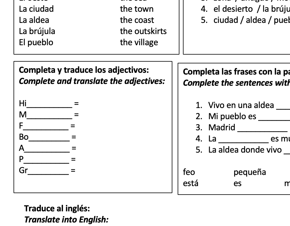 Claro 1 Mi casa 4.1 Donde vivo yo | Teaching Resources