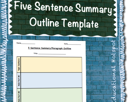 Differentiated Five 5 Sentence Summary Paragraph Graphic Organizer Differentiated Five 5 Sentence Summary Paragraph Graphic Organizer