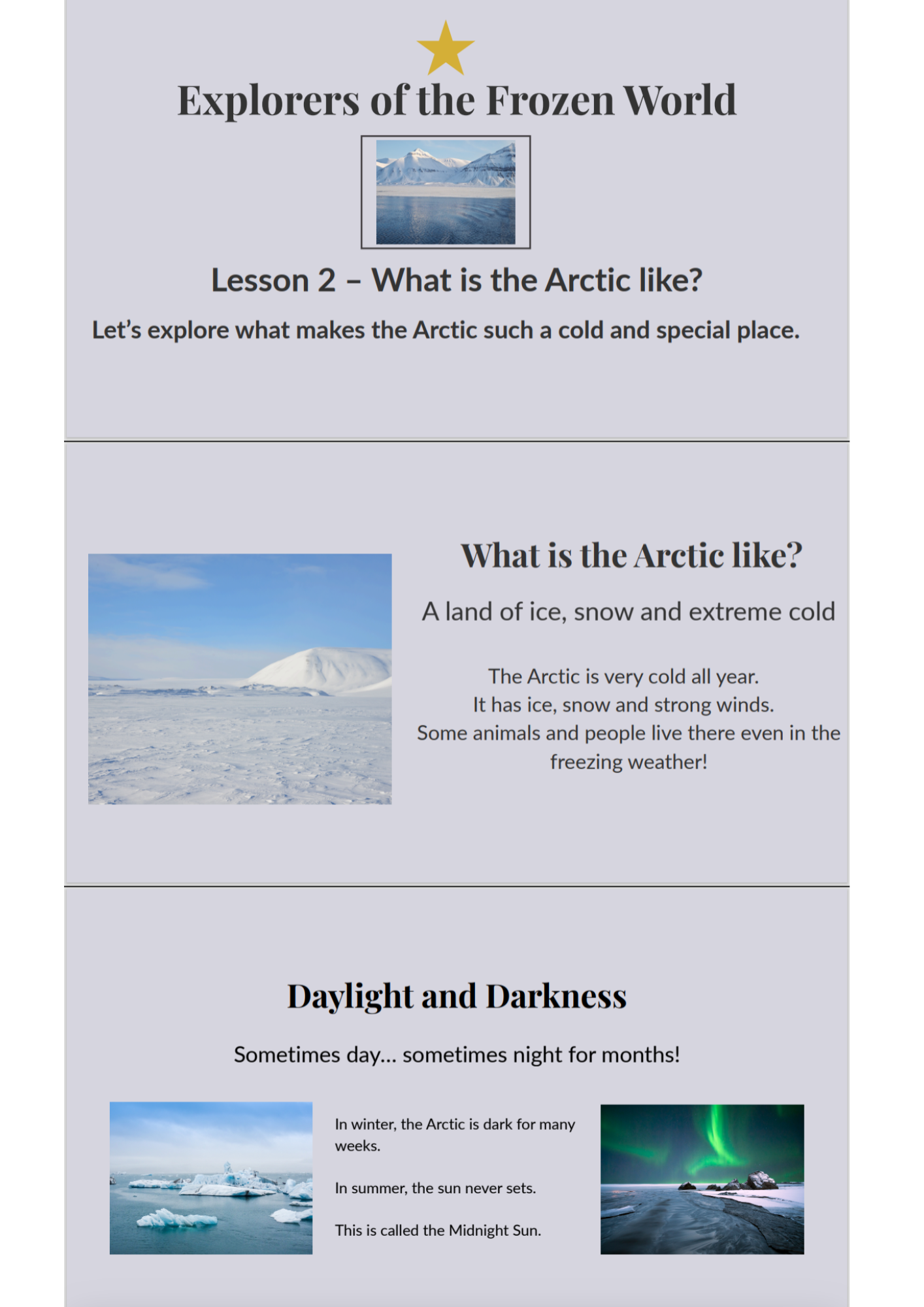 Explorers of the Frozen World - Lesson 2 | What is the Arctic like ...