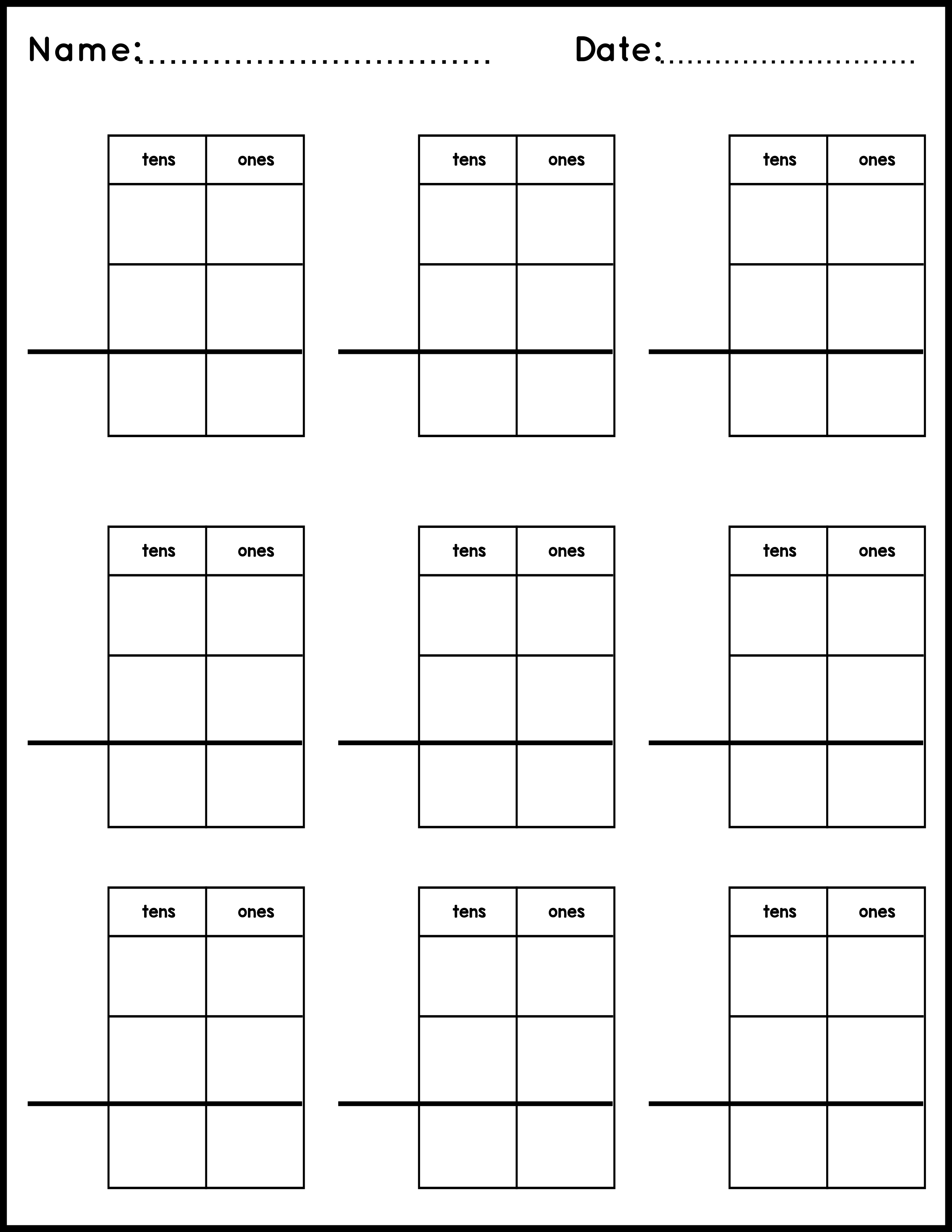 Regrouping Templates for 2- and 3-Digit Addition & Subtraction ...