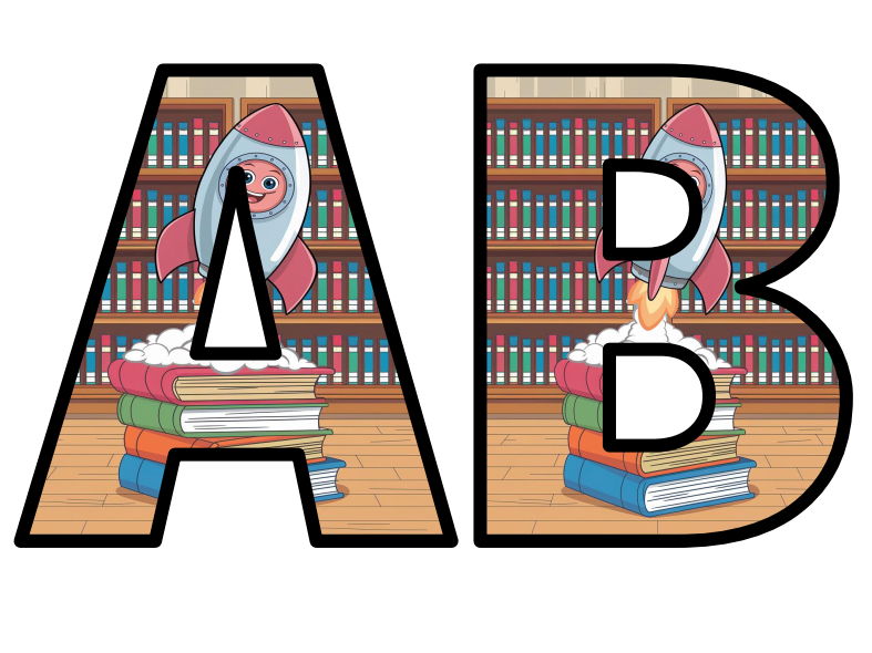 Blast Off into Learning Library Kindy Lettering Set Display Title ...