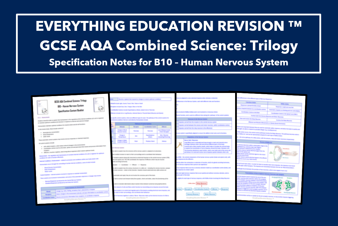 GCSE AQA Combined Science Trilogy Specification Revision Notes for B10 ...