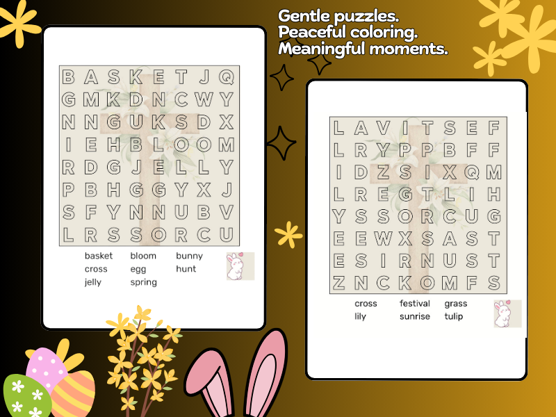 Mega Christian Easter Word Search For All Ages-Large Print and Easy ...