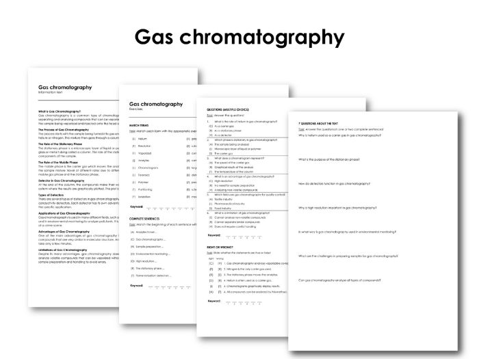 Gas chromatography (Infotext and Exercises) | Teaching Resources