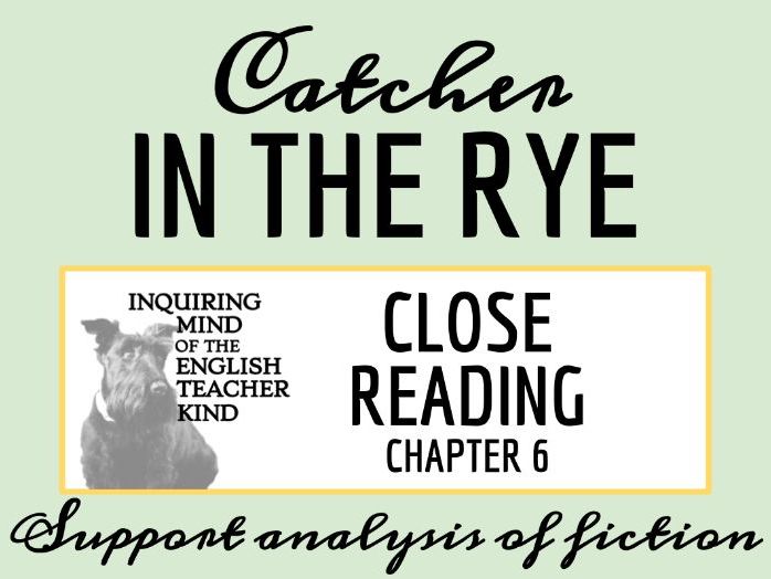 Catcher in the Rye Chs. 5-6 Quiz & Close Reading Bundle | Teaching ...