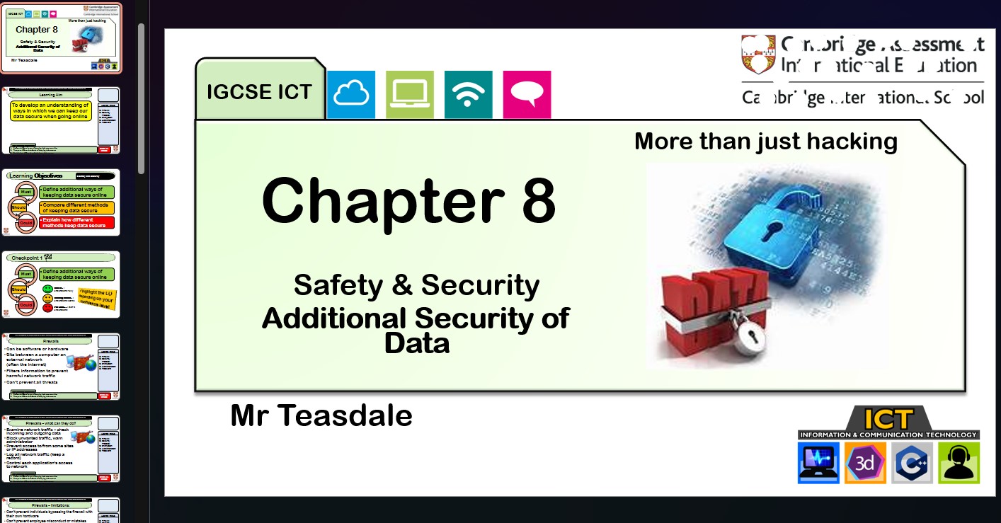 Cambridge Igcse Ict Chapter 8 E Safety And Security Teaching Resources