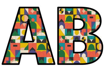 Many 2D Shape Patterns Math Lettering Set Display Title Letters Numbers ...