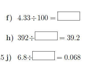 Multiplying and dividing by 10, 100 and 1000 missing numbers and ...