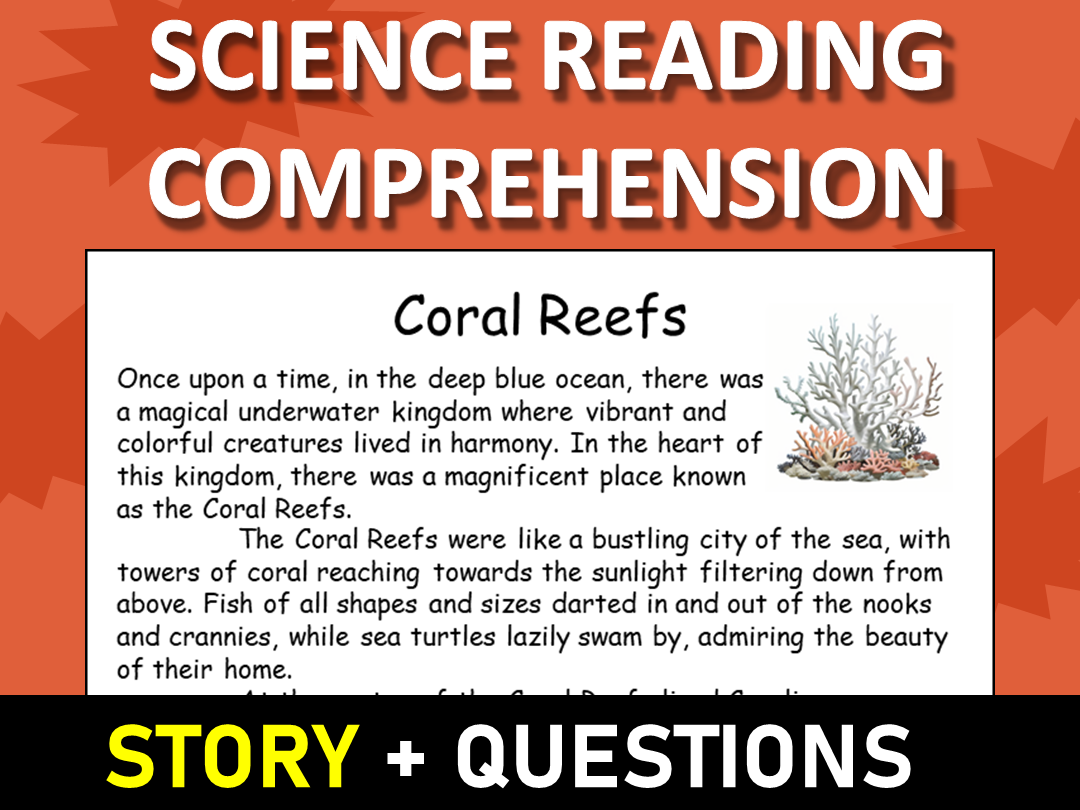 Coral Reefs Reading Science Story Comprehension Questions Worksheet ...