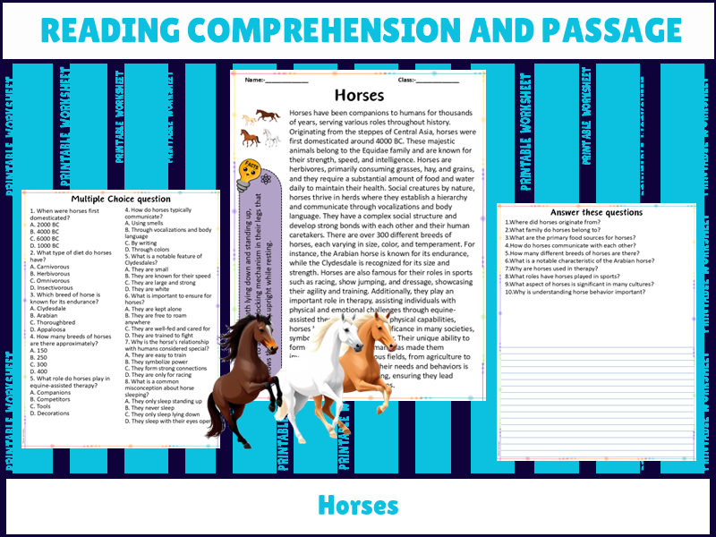 Discover the World of Horses: Engaging Reading Passage and Thoughtful ...