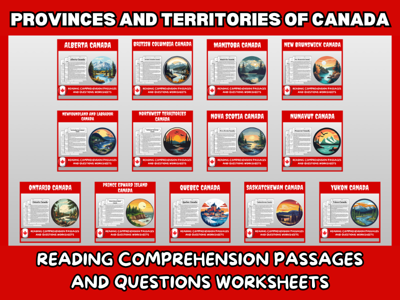 Provinces and Territories of Canada Reading Comprehension Passages and ...