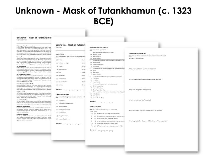Unknown - Mask of Tutankhamun (c. 1323 BCE) | Teaching Resources