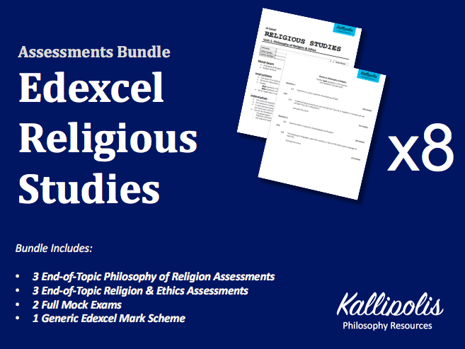 Edexcel Religious Studies KS5 Assessments - Units 1 & 2 Bundle ...